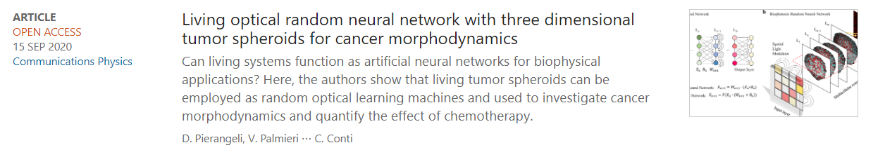 Living Random Optical Neural Network – Website of Claudio Conti